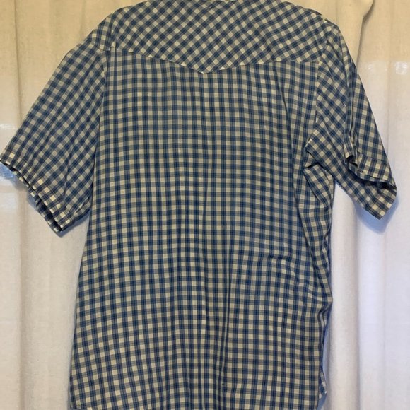 Vantage | Shirts | Xl Vintage Blue And White Checkered Short Sleeve ...
